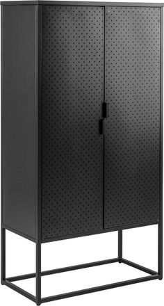 MID.YOU Mid.you Hochschrank, Schwarz, Metall, 80x150x40 cm, Badezimmer, Badezimmerschränke, Hochschränke