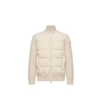 Moncler Moncler Cardigan Zipp&eacute; Matelass&eacute; En Laine, Homme, Beige, Taille: 3xl