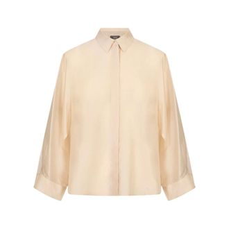 PESERICO Femme, Blouses et Chemises, Brun, Taille: 40 FR Chemise en organza