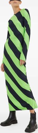 Samsøe & Samsøe robe longue en maille à rayures - Vert