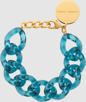 Vanessa Baroni Bracelet Flat Chain Clear Teal