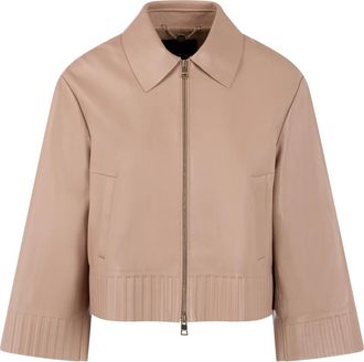 Marc Cain Lammnappa-Lederjacke Rethink Together - - Jackets - Damen - Beige - S