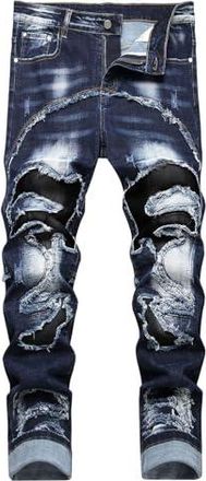 Generic Jean Homme Jean Homme Regular Jeans Homme Confortable Classique Droit Classique Couleur Fonc&eacute;e - Denim &Eacute;l&eacute;gant pour Usage Quotidien, Look Intemporel