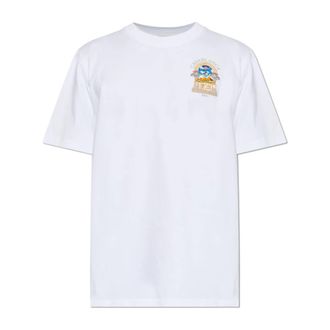 Casablanca T-Shirt mit buntem Aufdruck - - Tops - Herren - Wei&szlig; - M