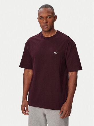 adidas T-Shirt Trefoil Essentials Loose KV3139 Dunkelrot Regular Fit