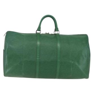 Louis Vuitton unisex, Pre-owned, Vert, Taille: ONE Size Sac Week-end Vintage en Cuir Pre-owned