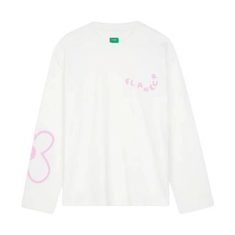 Flaneur Blossom Langarm-T-Shirt - - Tops - Herren - Wei&szlig; - L