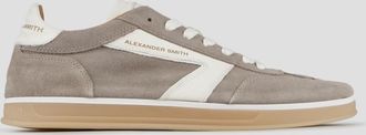 Alexander Smith Thames Man in dark ivory suede and white logo