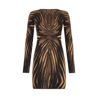 Roberto Cavalli Gold Ray Print Minikleid - - Dresses - Damen - Mehrfarbig - L