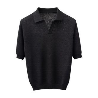 A Paper Kid Strickpolo - - Tops - Herren - Schwarzk - S