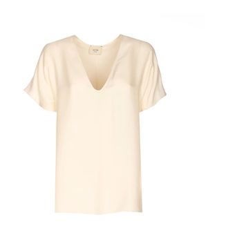 Alysi Femme, Blouses et Chemises, Beige, Taille: 36 FR Blusa Twill Enzimato Regular