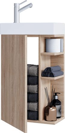 VCM 2-TLG Set | Waschplatz für Gäste WC | Gästebad | Waschtisch Toilette | Badmöbel Badezimmer Set - Lumia