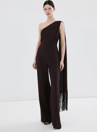 Mango Combinaison asym&eacute;trique avec foulard &agrave; franges chocolat - Femme - XS - MANGO