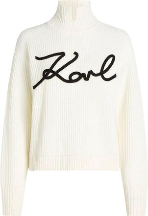 Karl Lagerfeld Rundhalspullover - Wei&szlig;
