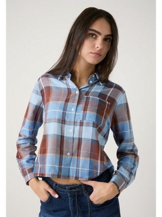 More & More Langarmbluse sportive Kurzbluse, kariert