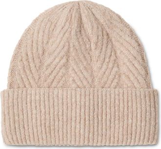 Cecil Damen 5706545 Strickmütze mit Struktur, Sandalwood beige Melange, Regular