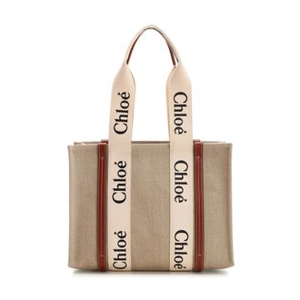 Chlo&eacute; Woody Tote Bag - Femme - Sacs - Beige - Taille: ONE Size