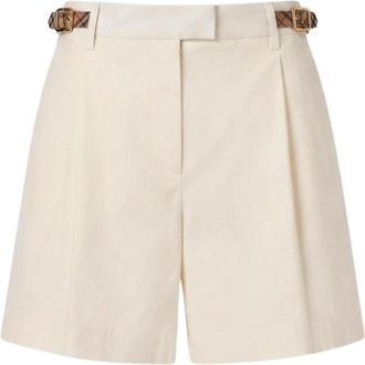 Burberry Femme, Shorts, Blanc, Taille: 36 FR Short &agrave; Carreaux en Popeline de Coton