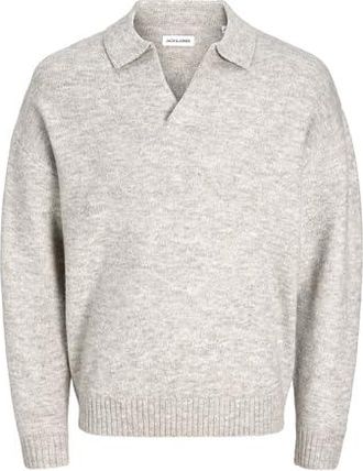 Jack & Jones Jjsoho Ollie Knit Split Neck, Gris Clair chin&eacute;, XXL