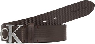 Calvin Klein Jeans Herren Gürtel Round Mono 3,5 cm Ledergürtel, Braun (Bitter Brown), 90