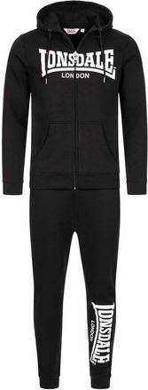 Lonsdale Mens Feeny Trainingsanzug mit Kapuze, Black/White, 3XL