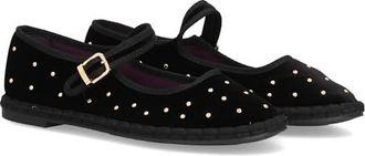 Shoes & Blues Ballerines plates pour femme, design avec appliques m&eacute;talliques sur toute la surface, fabriqu&eacute;es en velours avec passepoil en contraste, semelle soupl