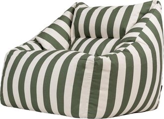 Icon Brand Natalia Sitzsack Sessel für Erwachsene, Kyoto Grün Streifen, Webtoff, Riesen Sitzsack Cord mit Füllung, Bean Bag Chair, Bequemer Sessel Wohnzimmer, Lo
