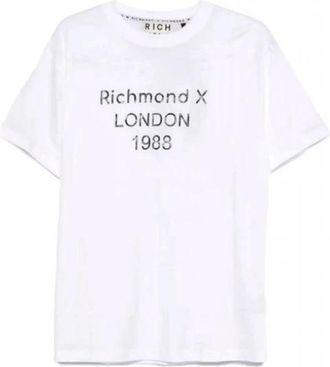 John Richmond Homme, Tops, Blanc, Taille: M T-shirt Uma25169Ts