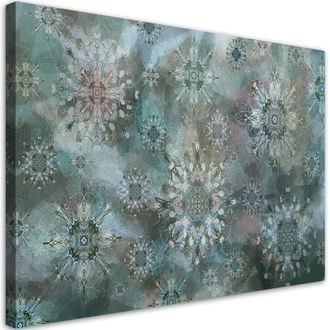 Feeby Bilder 120x80 cm Mandala Ornament 1 tlg Modern Wandbilder Leinwandbilder Bild auf Leinwand Kunstdruck Wand Bild Wanddeko Design Schlafzimmer B&uuml;ro Wohn