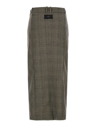 Pinko Womens Skirt Wool-Blend Grey Polyester