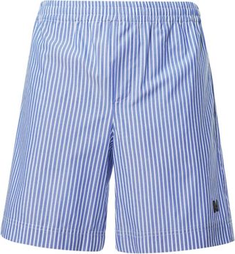 Msgm Msgm, Homme, Shorts, Multicolore, Taille: M Striped Cotton Poplin Bermuda Shorts