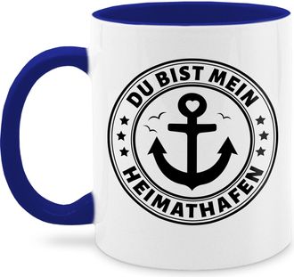 Shirtracer Tasse Tassen 325ml - Statement - Du bist mein Heimathafen - 325 ml - Dunkelblau - kaffetassen sprüche statements kaffeetasse statement-tasse frohes ne
