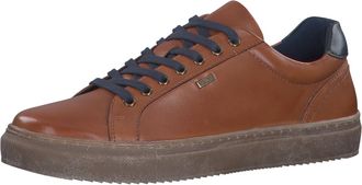 s.Oliver Herren Sneaker flach aus Leder zum Schnüren, Braun (Cognac), 41 EU