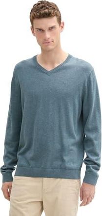 Tom Tailor 1039811 Pull-Over Homme, 36148 - Stormy Teal Melange, M