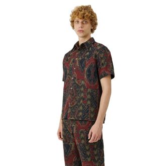 Soulland Rot Multi Jacquard Hemd - - Shirts - Herren - Braun - S/M