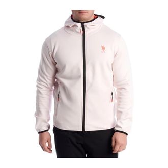 U.S.Polo Association Fleece Zip-Up Hoodie - - Sport - Herren - Rosa - M