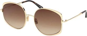 Tom Ford Femme, Accessoires, Jaune, Taille: 58 MM Abbey Lunettes de soleil