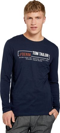 Tom Tailor Herren Langarmshirt aus Bio-Baumwolle 1021695, 10668 - Sky Captain Blue, 3XL