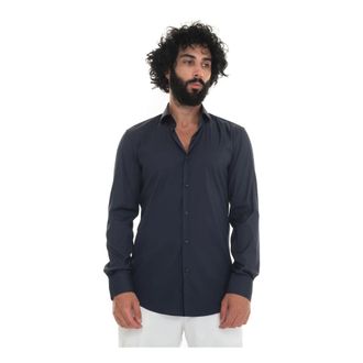HUGO BOSS Schmal geschnittenes Hemd mit Stretch-Material - - Shirts - Herren - Blau - 2XL