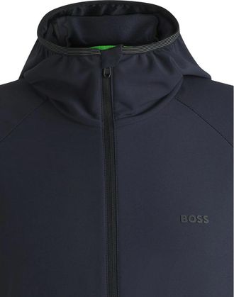 HUGO BOSS Hooded Recycled Polyester Windbreaker - Navy