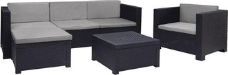 SP Berner Sp-berner - Ensemble Jardin/Terrasse Canap&eacute;+Fauteuil+Table Manhattan Graphite Sp Berner