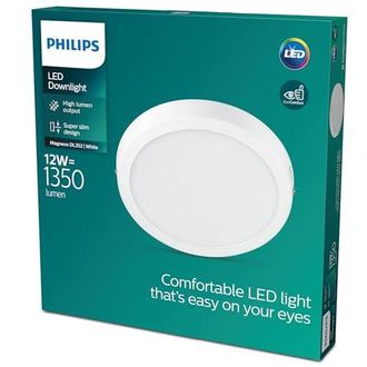 Philips LED Einbauspot Slim Surface, 12W, k&uuml;hlwei&szlig;es Licht (4000K), rund, Wei&szlig;