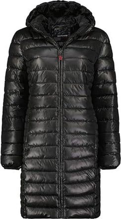 Geographical Norway Annecy Long Hood Lady - Doudoune Chaude Matelassee Femme Capuche Automne Hiver Printemps Ete - Veste Manteau Chaud - Parka Manches Longues Blouson - F