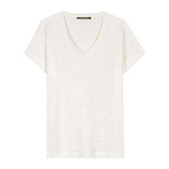 Luisa Cerano Femme, Tops, Beige, Taille: 44 FR Linen T-Shirt