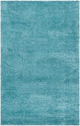 Safavieh Zottelig Teppich für Wohnzimmer, Esszimmer, Schlafzimmer - Milan Shag Collection, Hoher Flor, Wasserblau, 61 X 91 cm