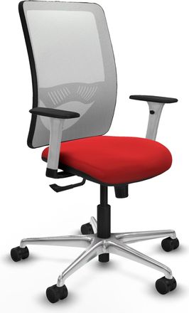 Piqueras y Crespo Roter Schreibtischstuhl Zulema mit wei&szlig;en und schwarzen Armlehnen, h&ouml;henverstellbare Lendenwirbelst&uuml;tze, ausgestattet mit Sincro 3 Positionen und Schn