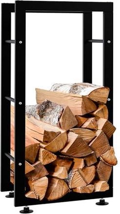 Clp Porte-bûches pour Bois De Cheminée Keri V2 en Métal Noir I Porte-Bois De Chaminée Solide Et Moderne I Support pour Bûches, Couleur:Noir, Taille:25x40x