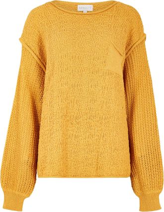 Apricot Textured Knit Oversized Jumper