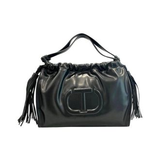 Twinset Stilvolle PU Leder Schultertasche - - Bags - Damen - Schwarzk - ONE SIZE
