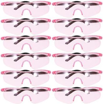 Healifty MOTHNUR Lot de 12 Lunettes de Protection pour Gar&ccedil;on et Filles Monture R&eacute;sistante Rose Verres Transparents Antichoc Lunettes de Sport S&eacute;curit&eacute; pour Je